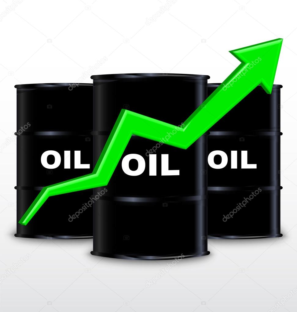 Oil Barrels And Green Arrow Chart On White Background, Up Trend Stock Vector Image by ©aomvector ...