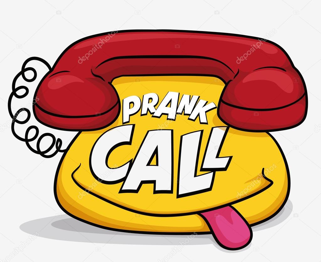 Funny Cartoon Phone for April Fools' Call Prank, Vector Illustration ...