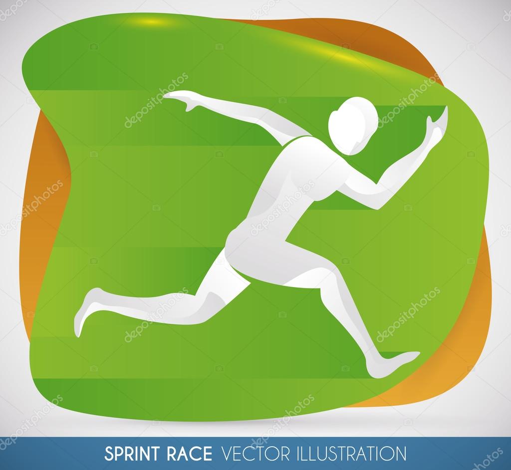 Athlete Running Fast in the Sprint Race, Vector Illustration Stock ...