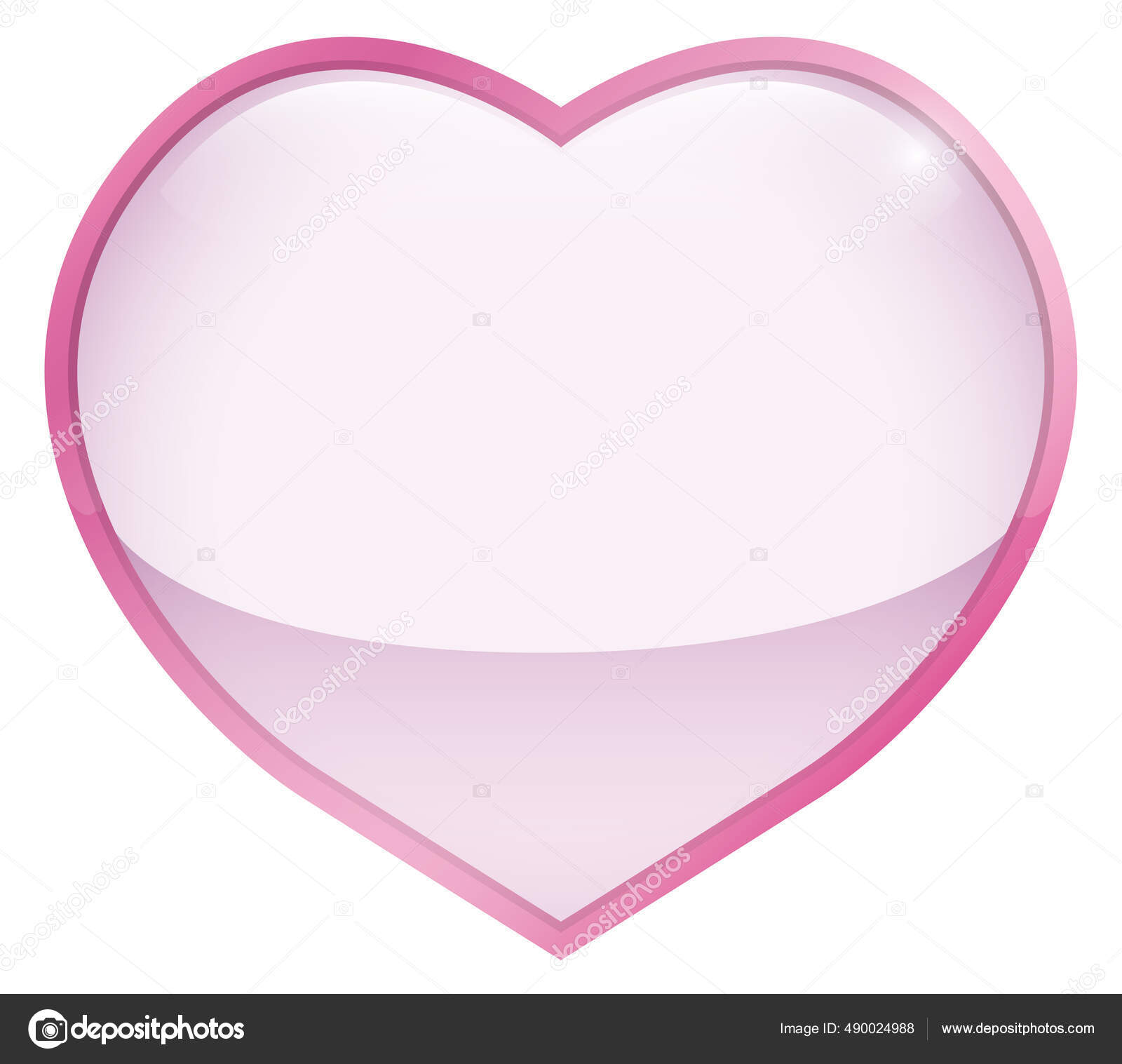 Plantilla Con Corazón Rosado Como Botón Brillante Aislado Sobre Fondo ...