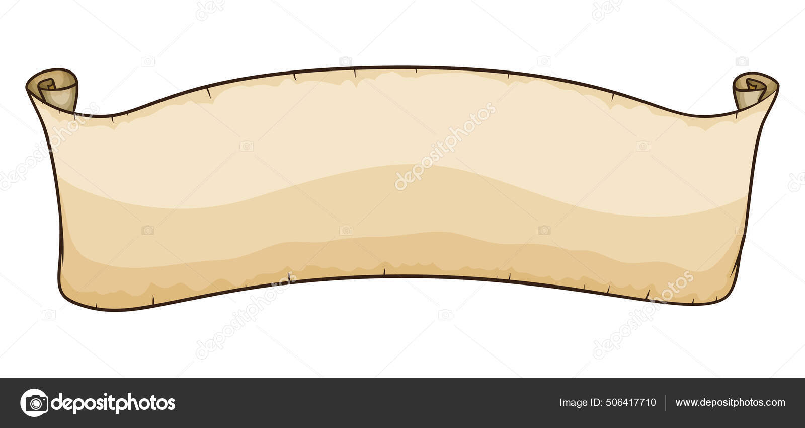 Banner Con Plantilla Desplazamiento Desenrollada Larga Estilo Dibujos ...