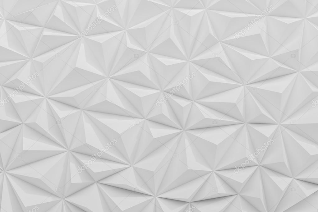 Abstract white low poly background with copy space 3d render Stock ...