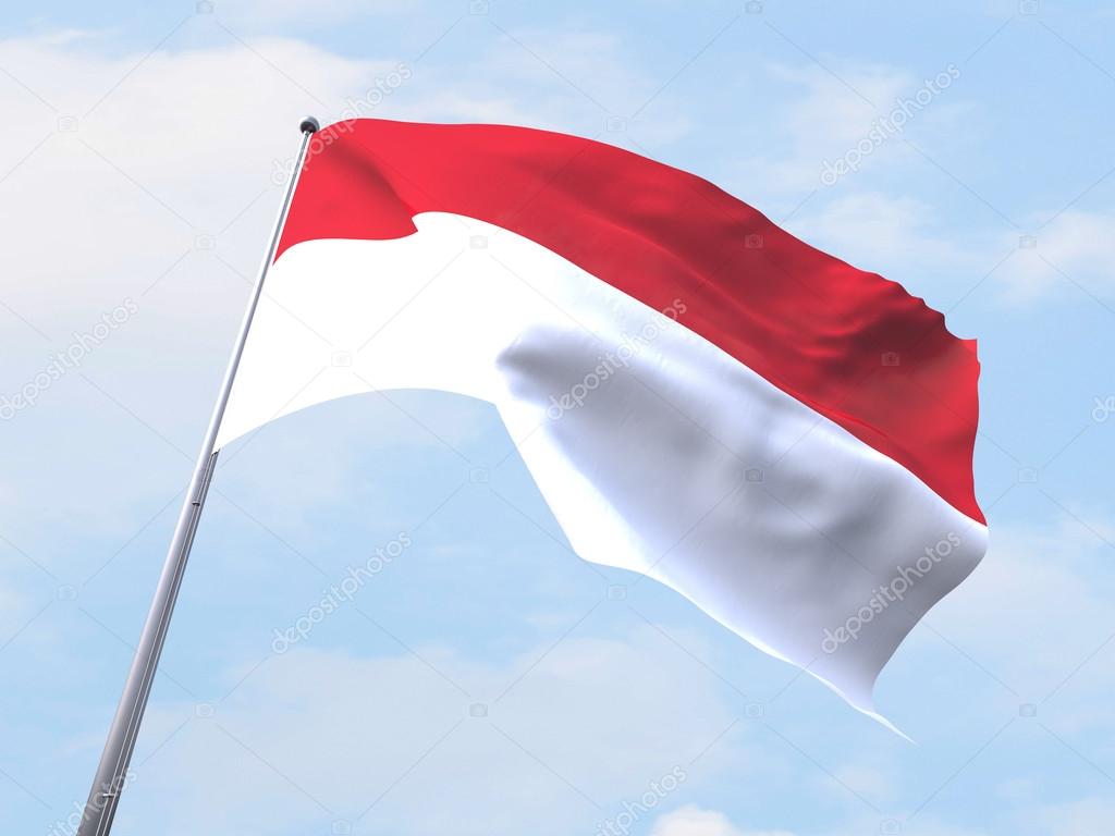 Manaco flag flying on clear sky. — Stock Photo © chingraph #91210198