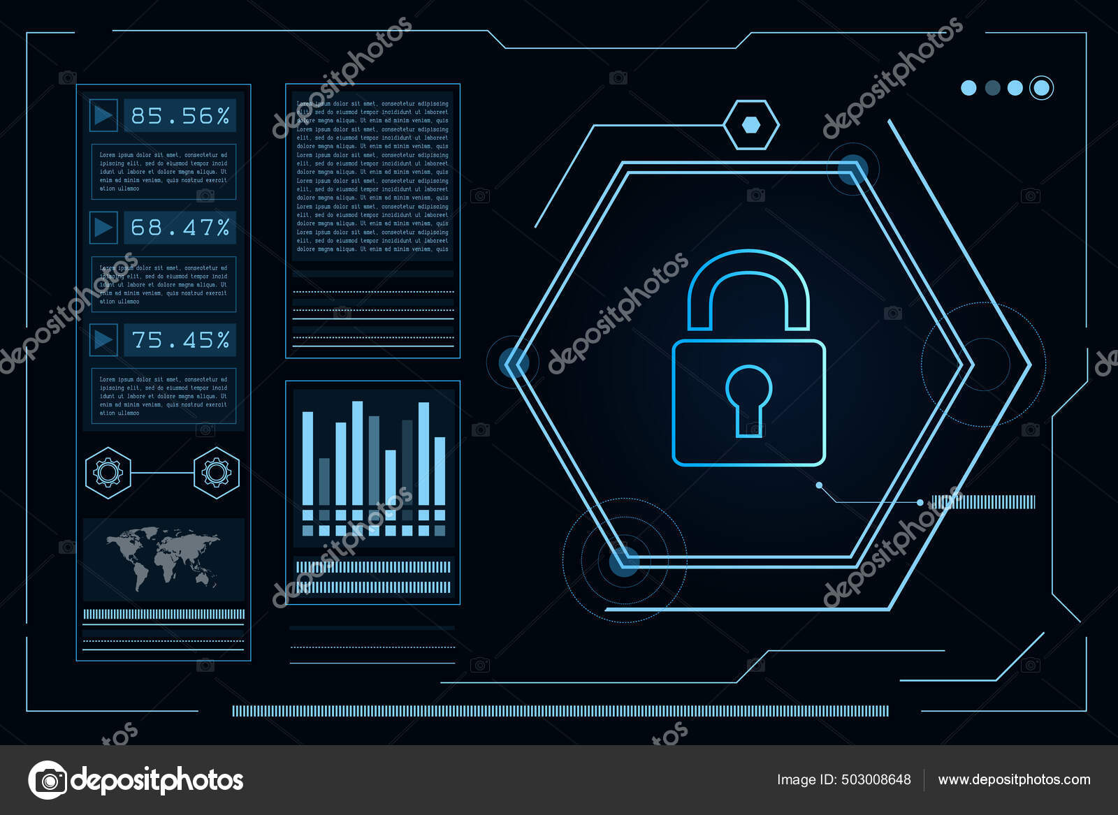 Cyber Security Technology Concept Shield Keyhole Icon Personal Data ...
