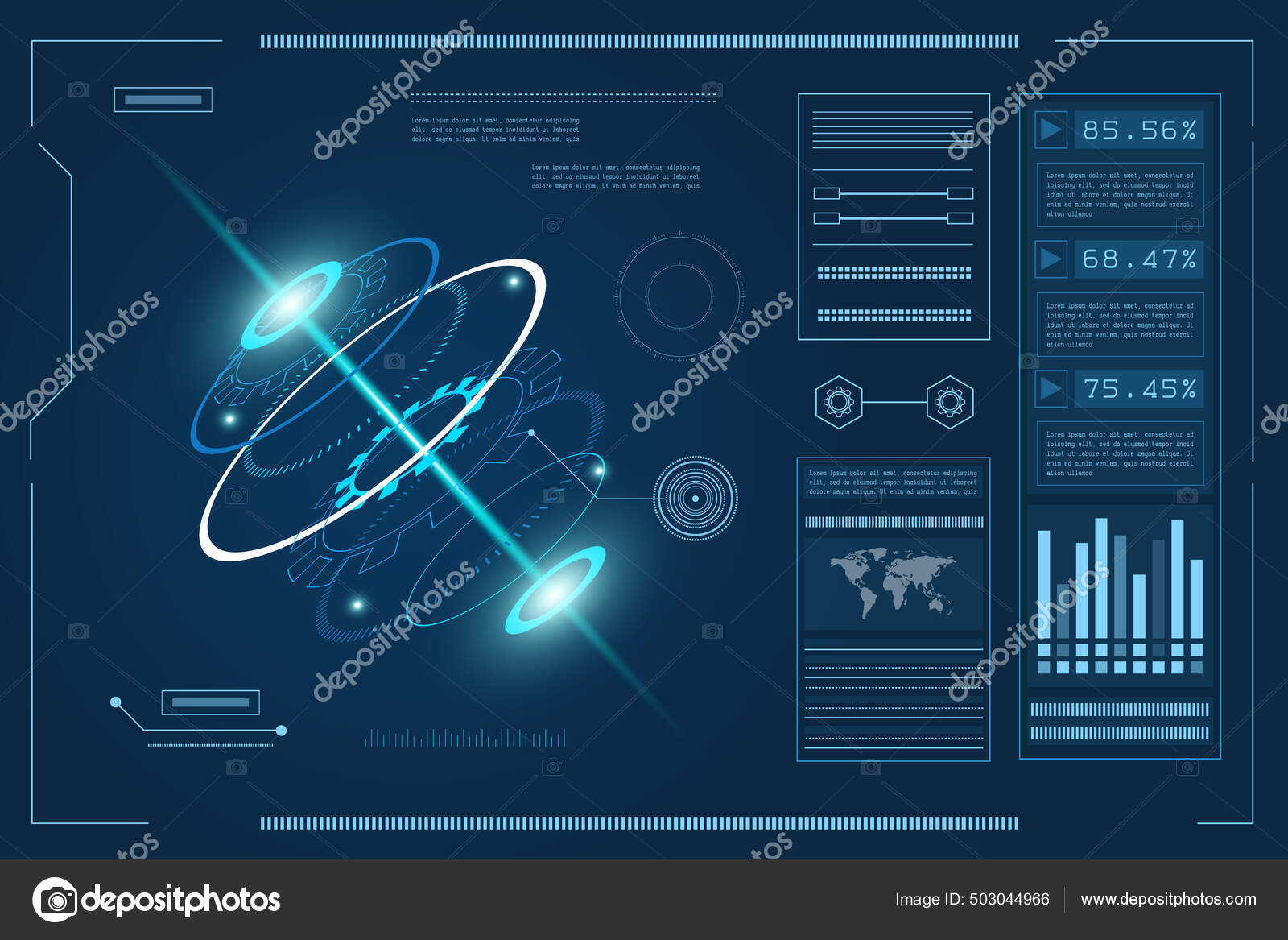Sci Futuristic User Interface Hud Technology Abstract Background Vector ...