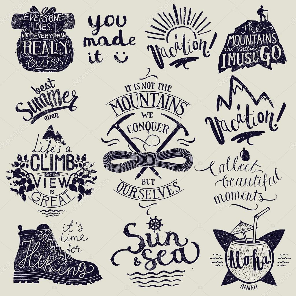 Travel lettering set — Stock Vector © handdraw #83352862