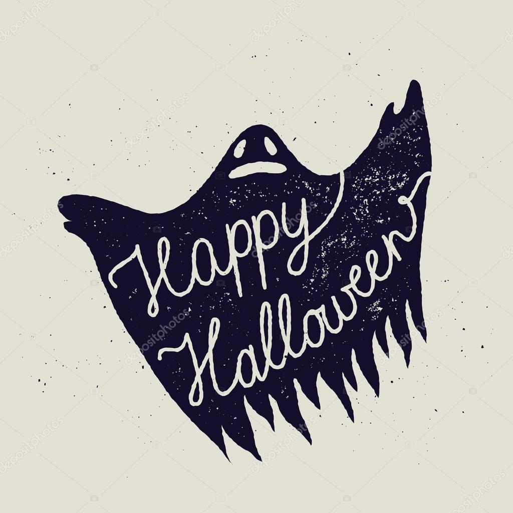 Etiqueta de caligrafía fantasma Halloween Vector de stock por ©handdraw ...