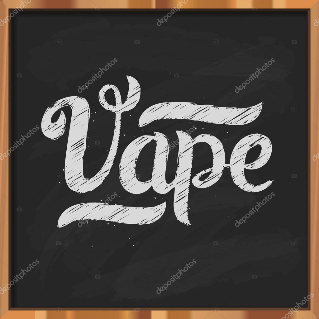 Vector vape lettering logo on a chalkboard background Stock Vector ...