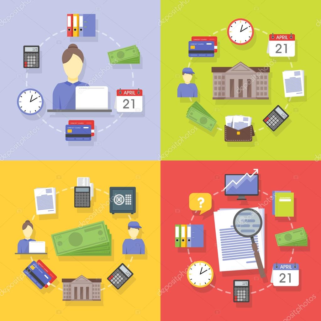 Vector collection of flat and colorful business and finance concepts ...