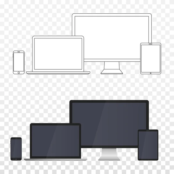 Electronic Devices Screens isolated on white background Stock Vector by ...
