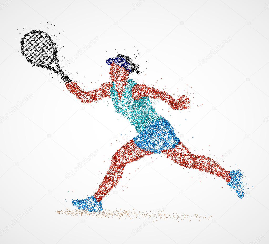 Tennis Player Abstract Vector