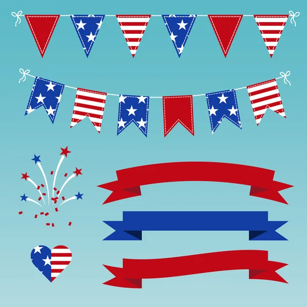 Vector Set of Patriotic Bunting — Stock Vector © PinkPueblo #24738175