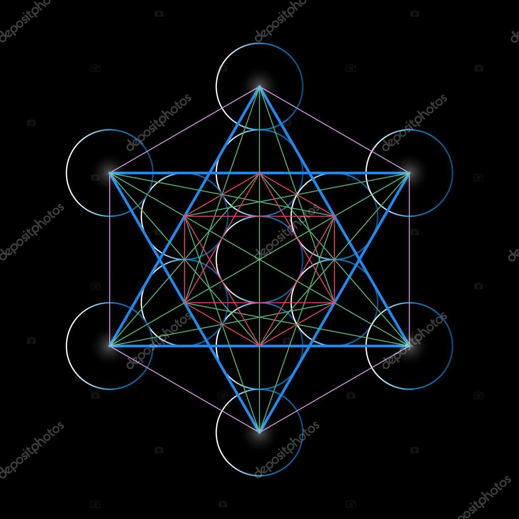 Metatrons Cube. Basics of Sacred geometry, vector Illustration. Stock ...