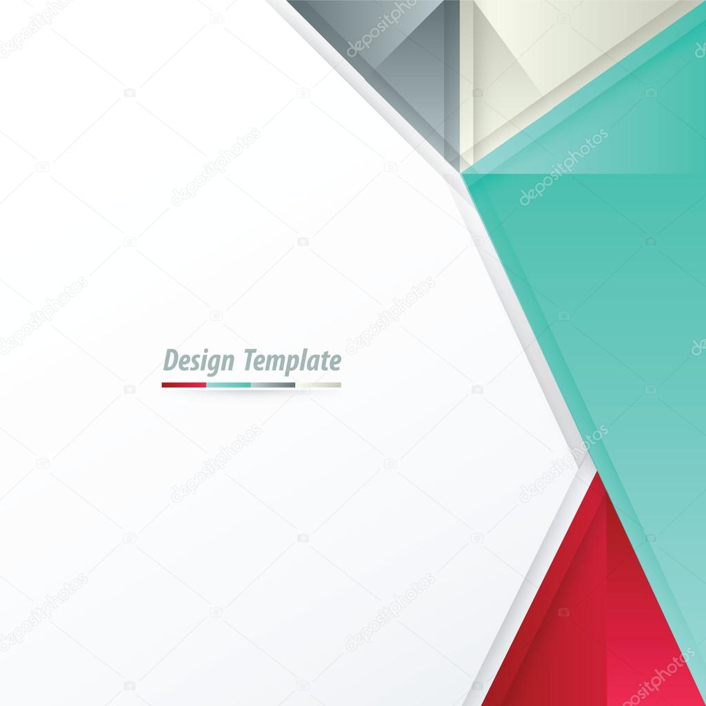 Template Design Triangle White, red, green, gray — Stock Vector ...