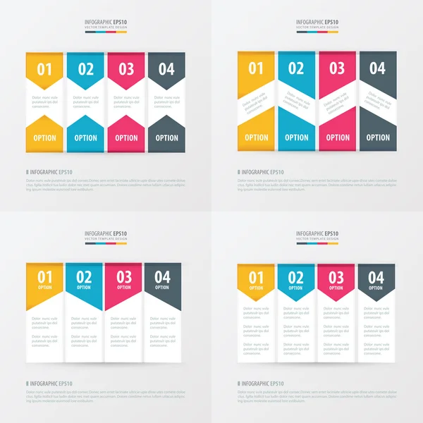 4 item vector banner design yellow, blue, pink color Stock Vector Image ...