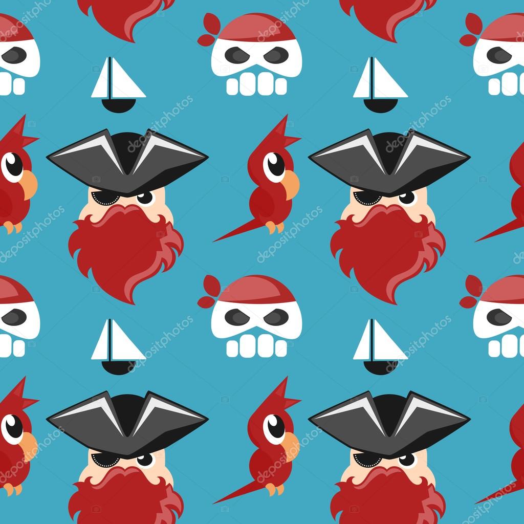 Cartoon pirate seamless background Stock Vector Image by ©sparrows ...
