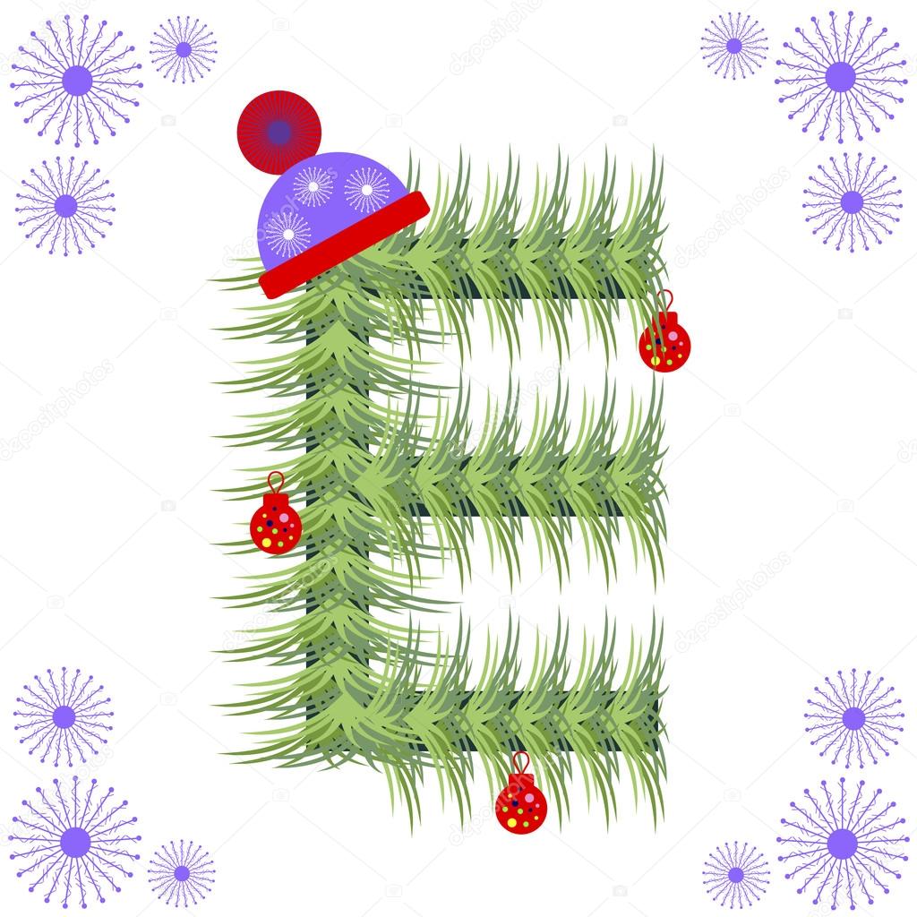 Download - Vector illustration of fir-tree font. Winter alphabet letter ...