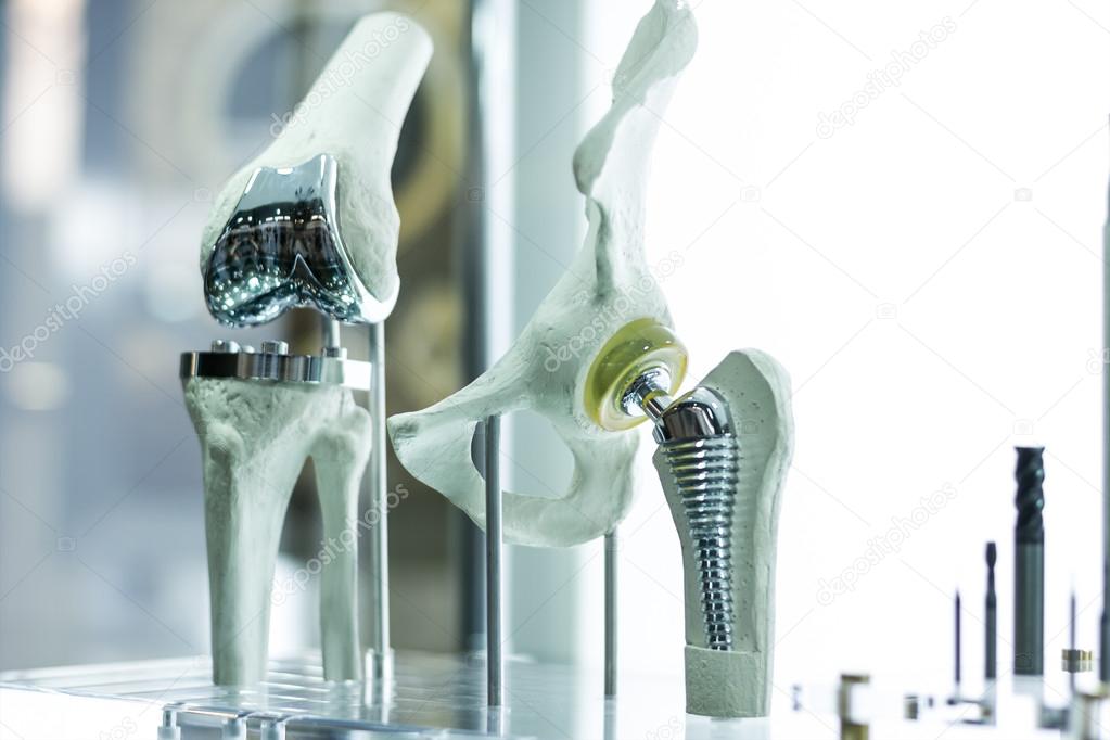 Knee and hip prosthesis for medicine — Stock Photo © monstArrr #111440726