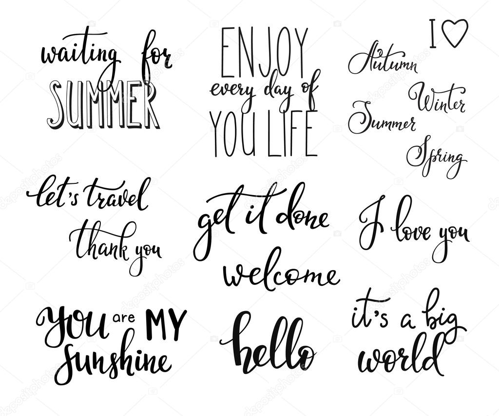 Lettering photography overlay set. Stock Vector by ©LenaRo 104568778