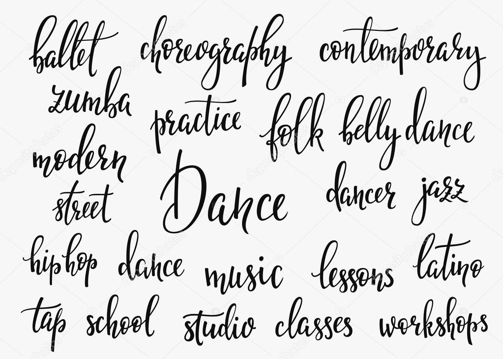 Dance studio inspiration typography set Stock Vector by ©LenaRo 110524530