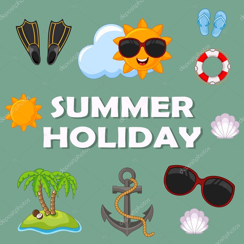 Build a summer theme with background sticker Stock Vector Image by ...