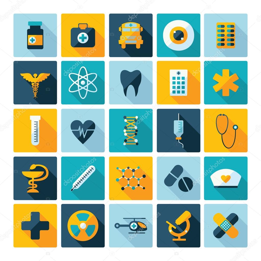 Set of flat design concept icons for medicine Stock Vector Image by ...