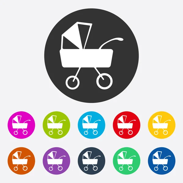 Baby pram stroller sign icon. Baby buggy symbol. Stock Vector Image by ...