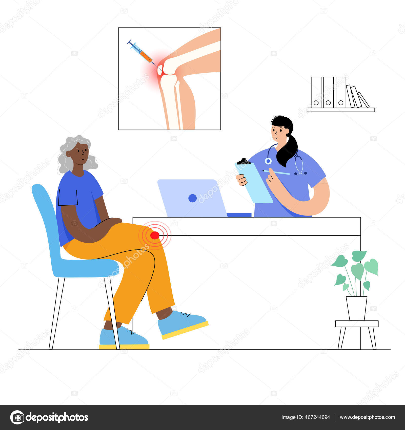 Knee Injection concept Stock Vector Image by ©Pikovit #467244694