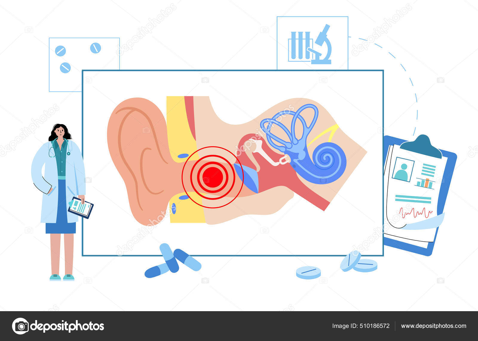 Otitis externa treatment Stock Illustration by ©Pikovit #510186572