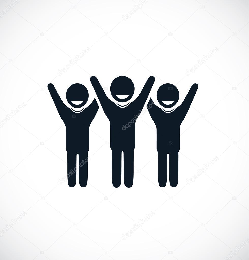 The icon of successful team. The concept of winning in the competitions ...