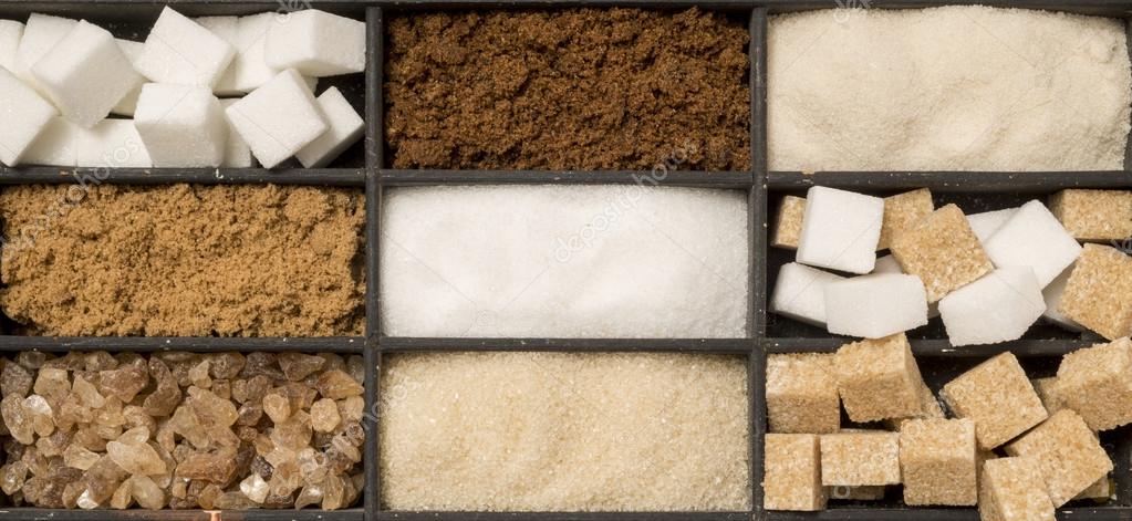 Tray of assorted sugar types — Stock Photo © stock@photographyfirm.co ...