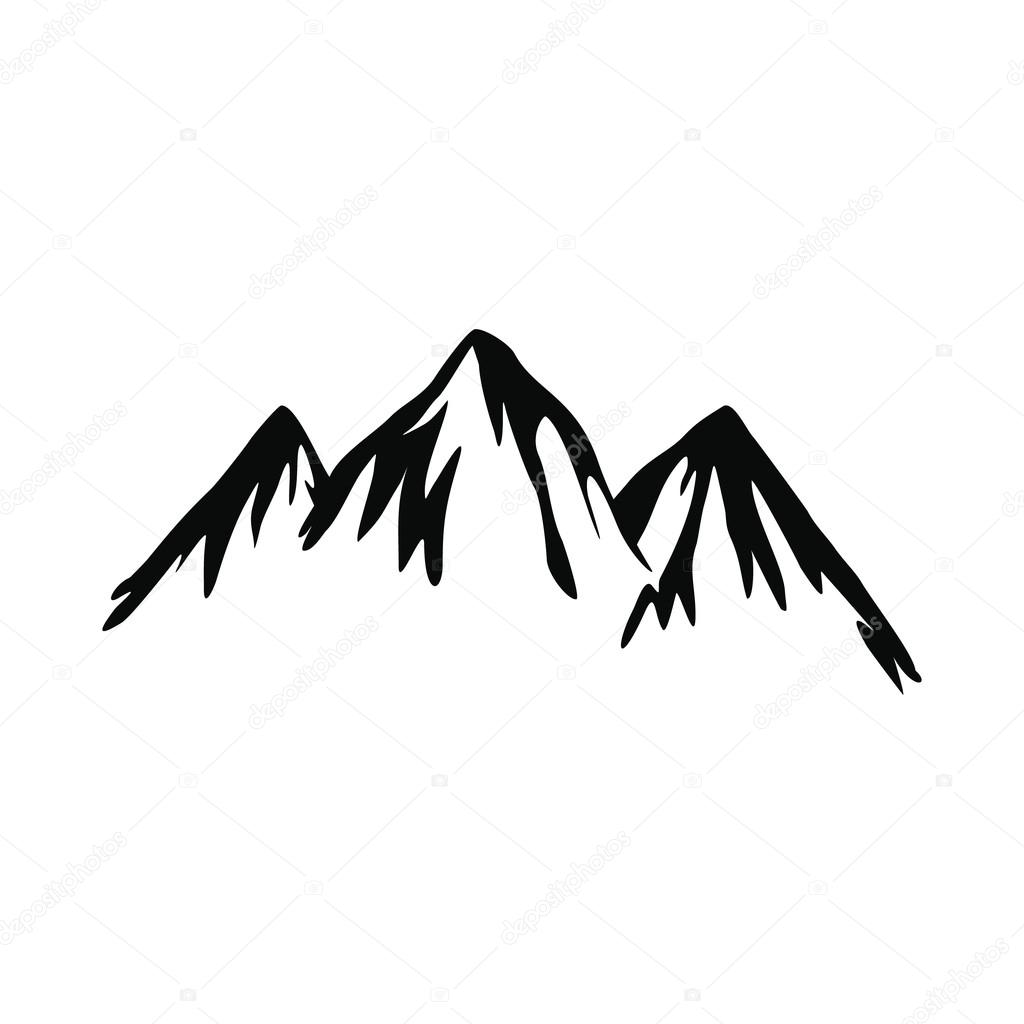 Icono De Montaña Simple Sol Y Montaña Icono En Estilo Simple Aislado