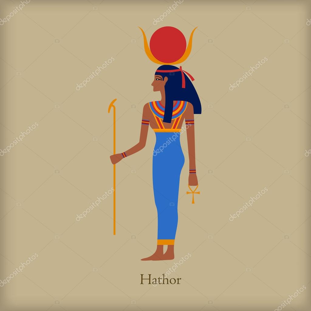 Hathor, Göttin der Liebe, flacher Stil — Stockvektor © juliarstudio ...