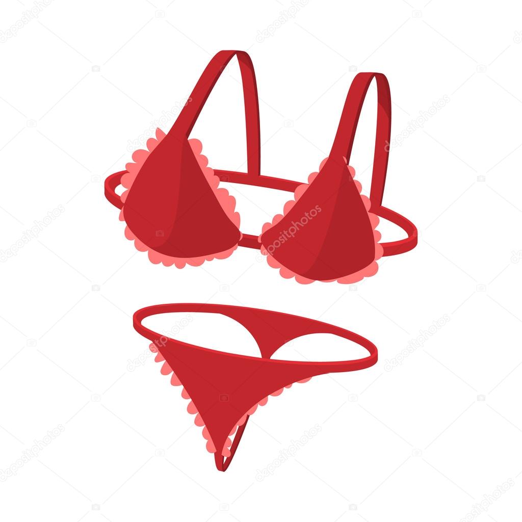 Red lingerie icon, cartoon style — Stock Vector © juliarstudio #102531648