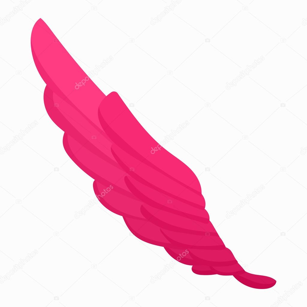 Icono de ala de color de rosa, estilo de dibujos animados — Archivo ...