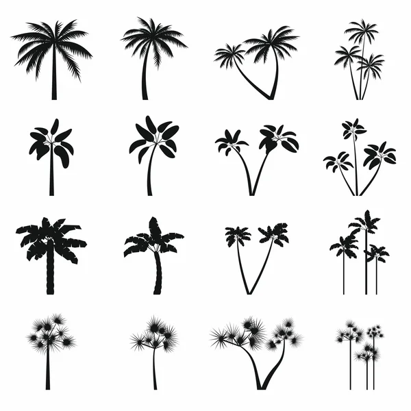 Palm tree icon set, simple style — Stock Vector © ylivdesign #169810436