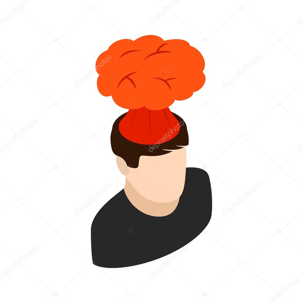Volcanic exploding brain icon, isometric 3d style Stock Vector Image by ...