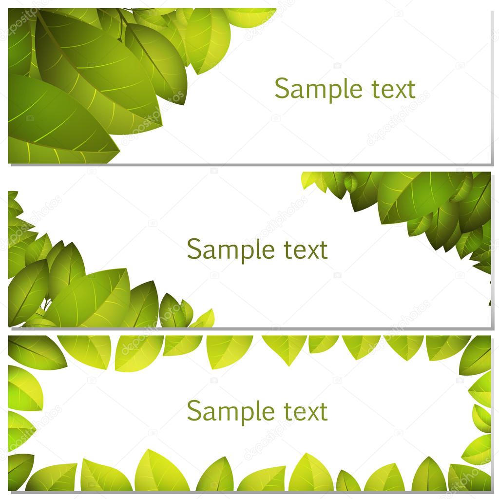 Green leaves banners set — Stock Vector © juliarstudio #88893536