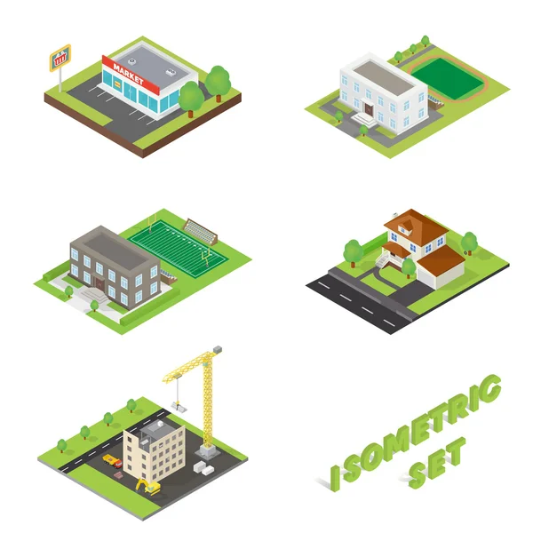 Isometric building vector set. Stock Vector Image by ©adekvat #115141904