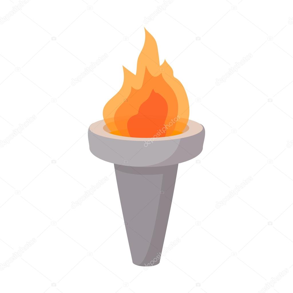 Icono de dibujos animados de antorcha ardiente — Vector de stock ...