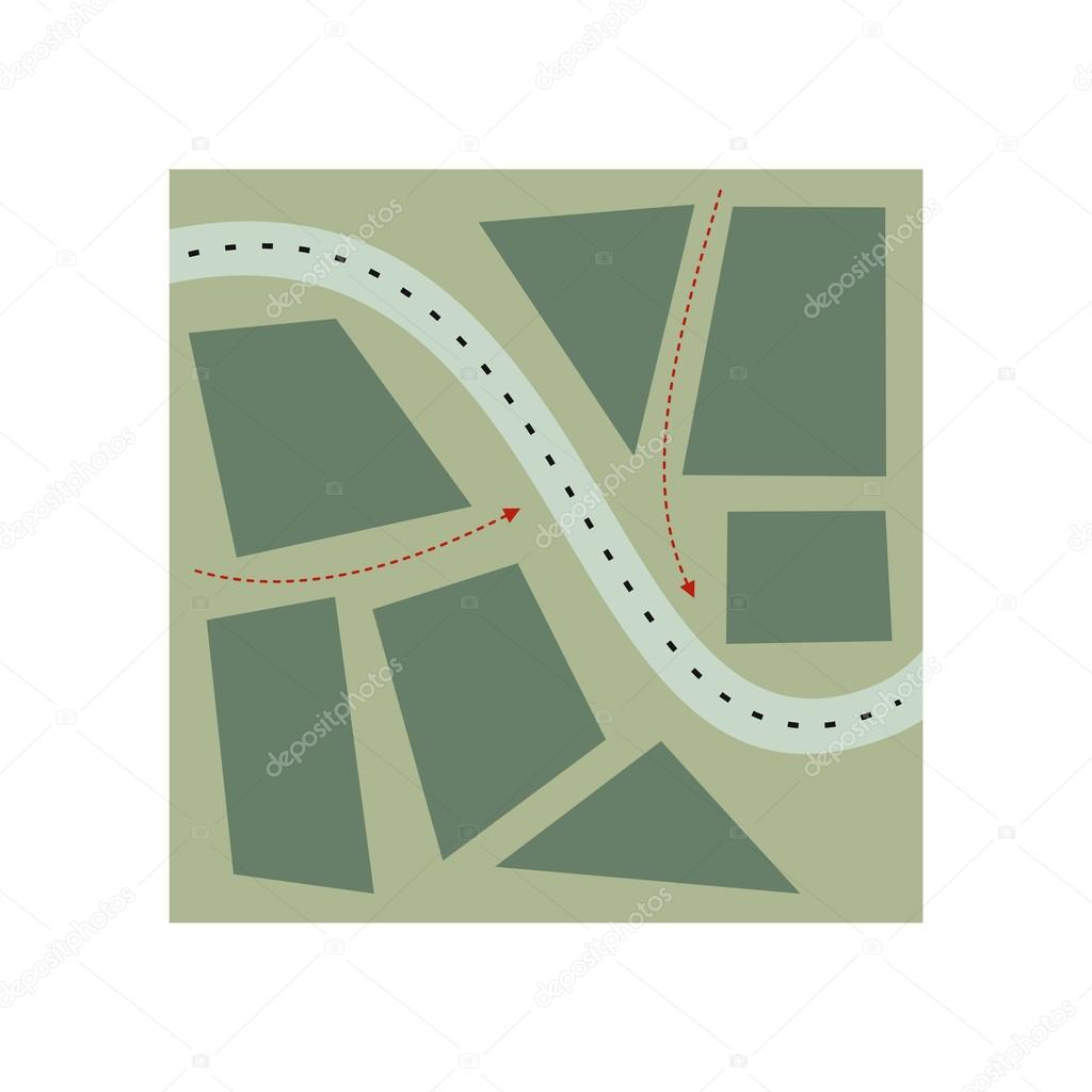Stylized map flat illustration Stock Vector by ©juliarstudio 99262474