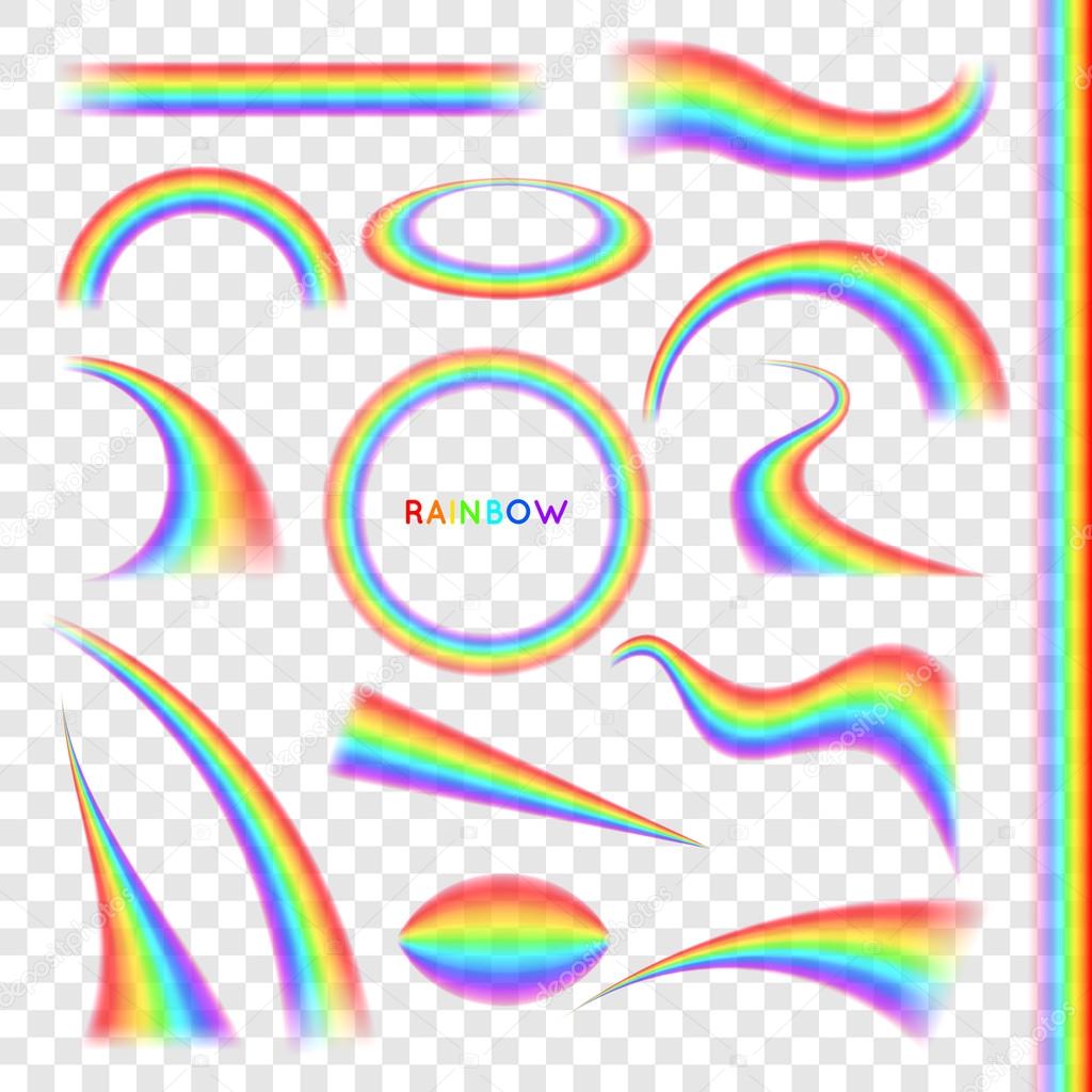Rainbows in different shape realistic set Stock Vector Image by ...
