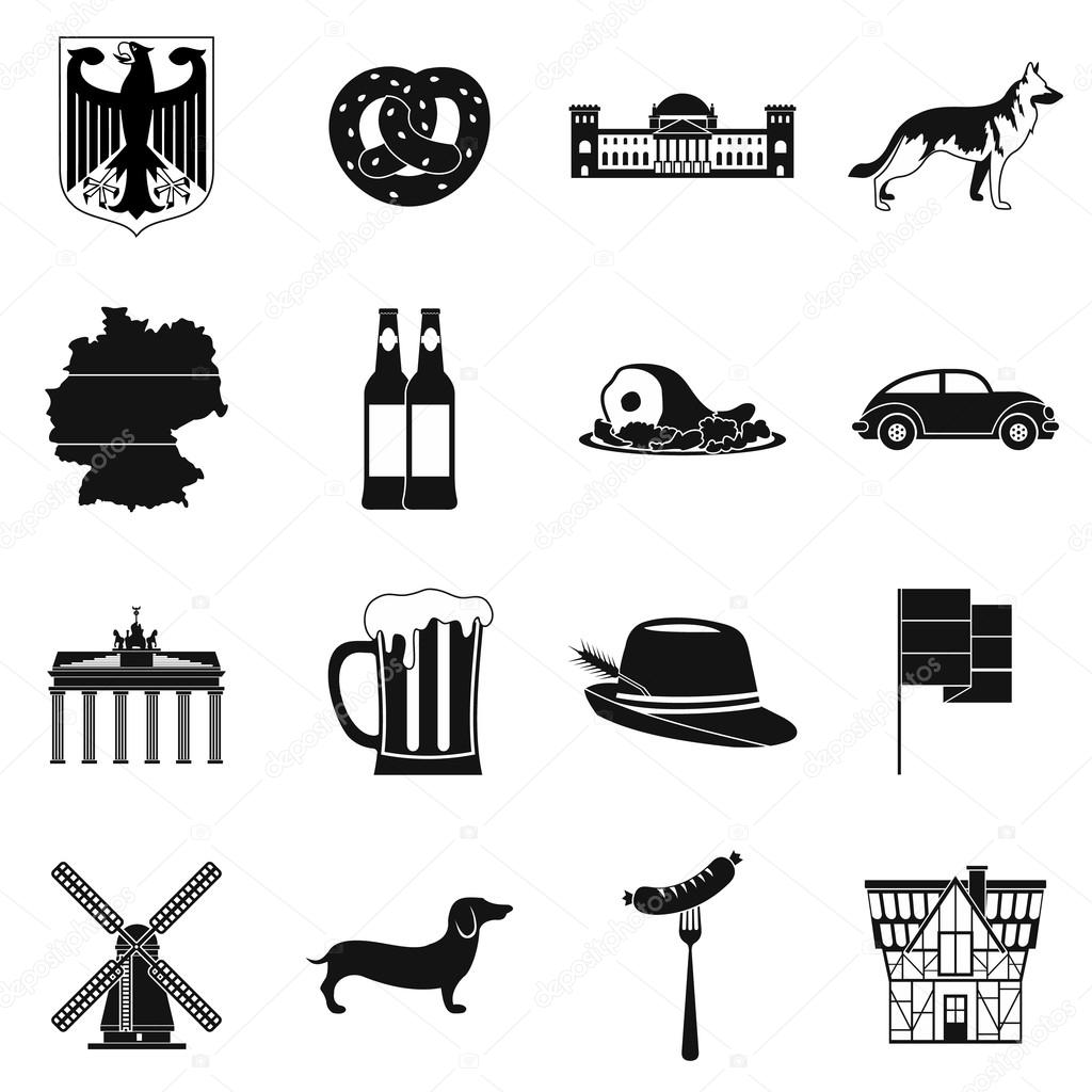 Germany black simple icons — Stock Vector © juliarstudio #99304002