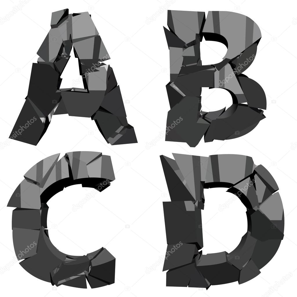 Broken 3D letters Stock Vector Image by ©ollomy #105659908