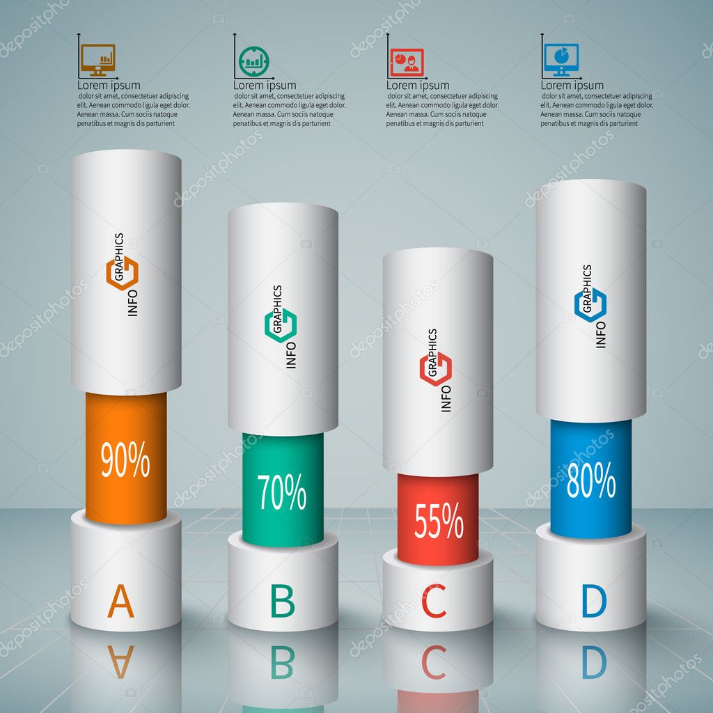 Abstract 3D Paper Infographics Stock Vector Image by ©ollomy #111788876