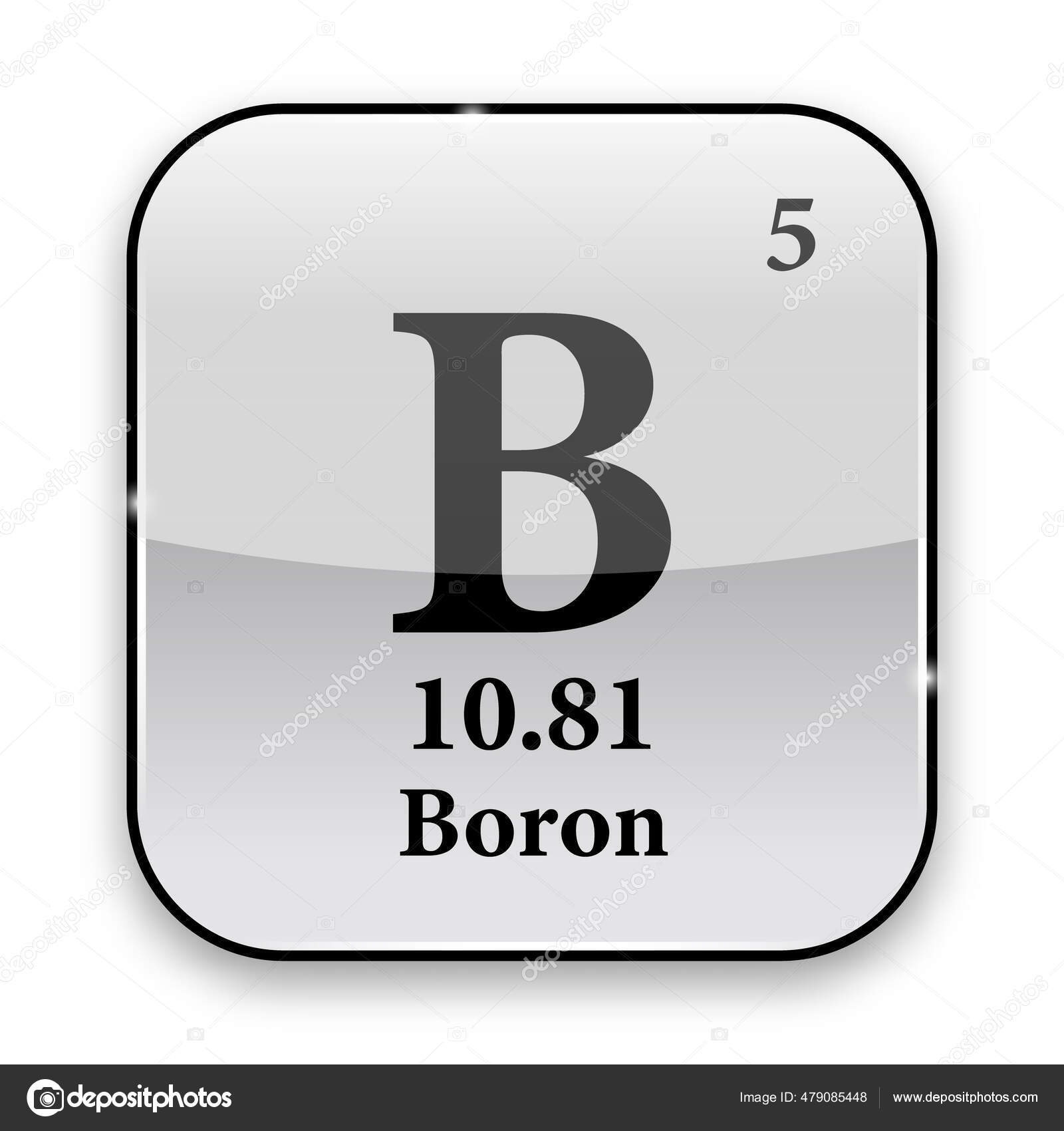 Símbolo Boro Elemento Químico Tabla Periódica Sobre Fondo Blanco ...