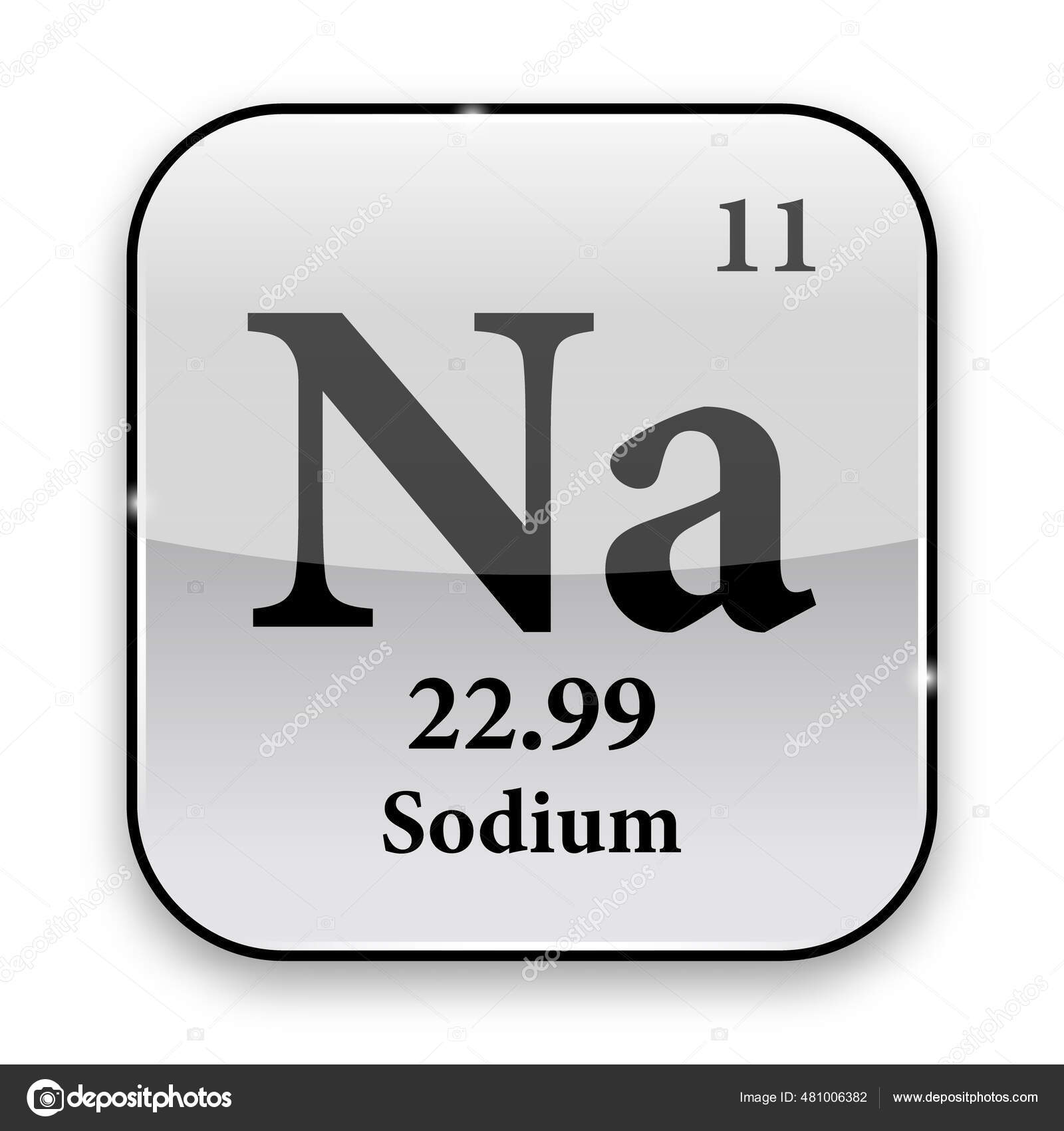 Símbolo Sodio Elemento Químico Tabla Periódica Sobre Fondo Blanco ...