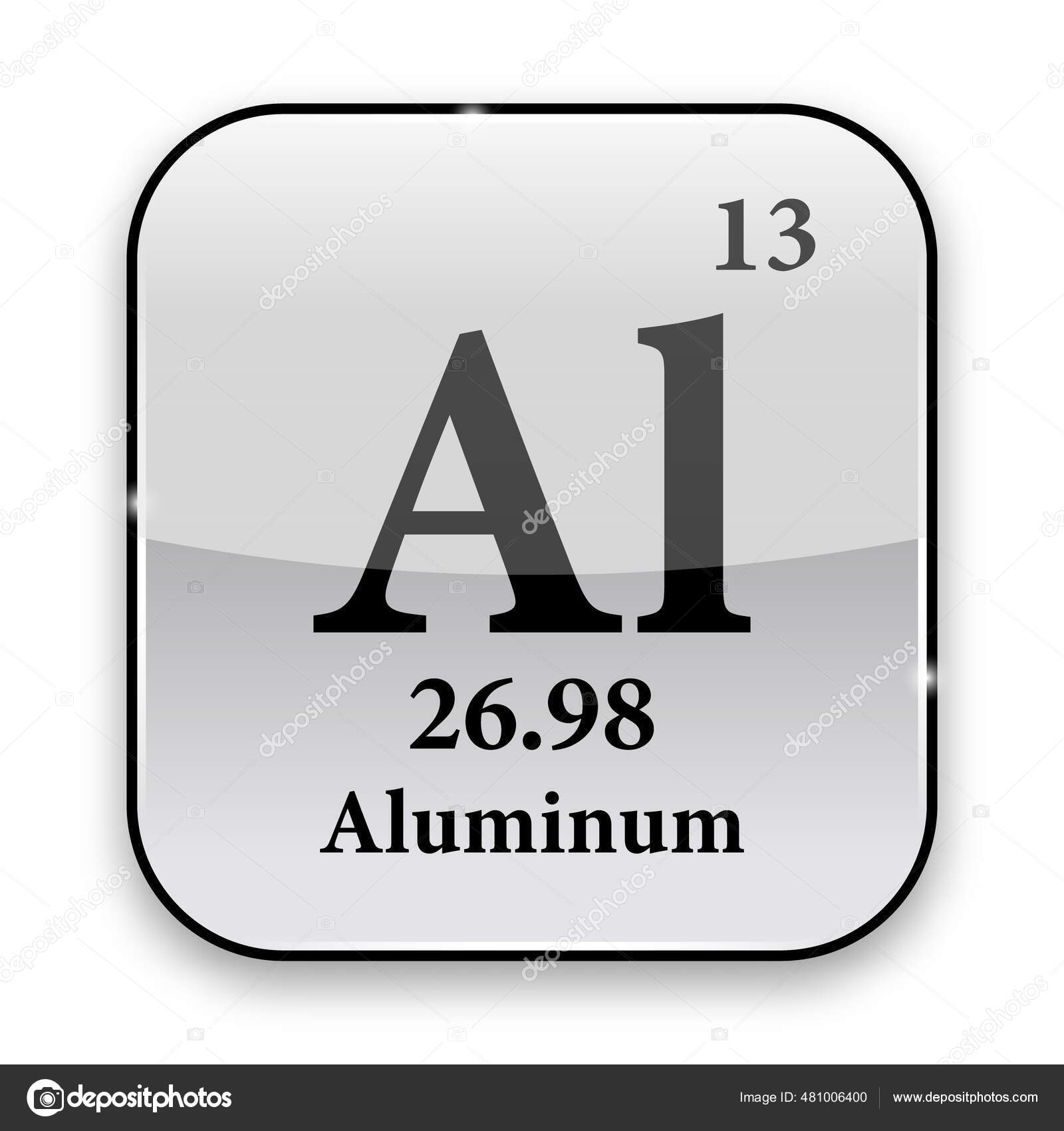 Símbolo Aluminio Elemento Químico Tabla Periódica Sobre Fondo Blanco ...