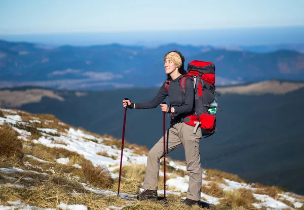 Hiker with Backpack in the wilderness - Stock Image - Everypixel