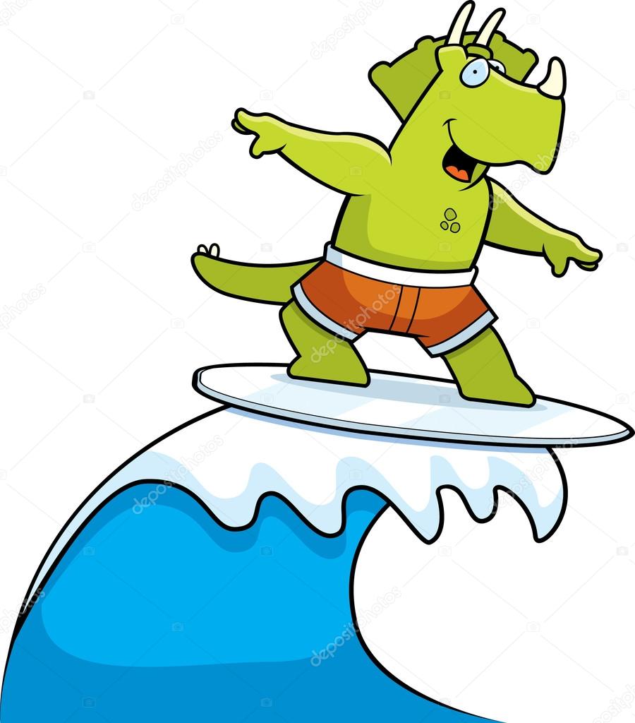 Dinosaur Surfing Stock Vector Image by ©cthoman #85926682